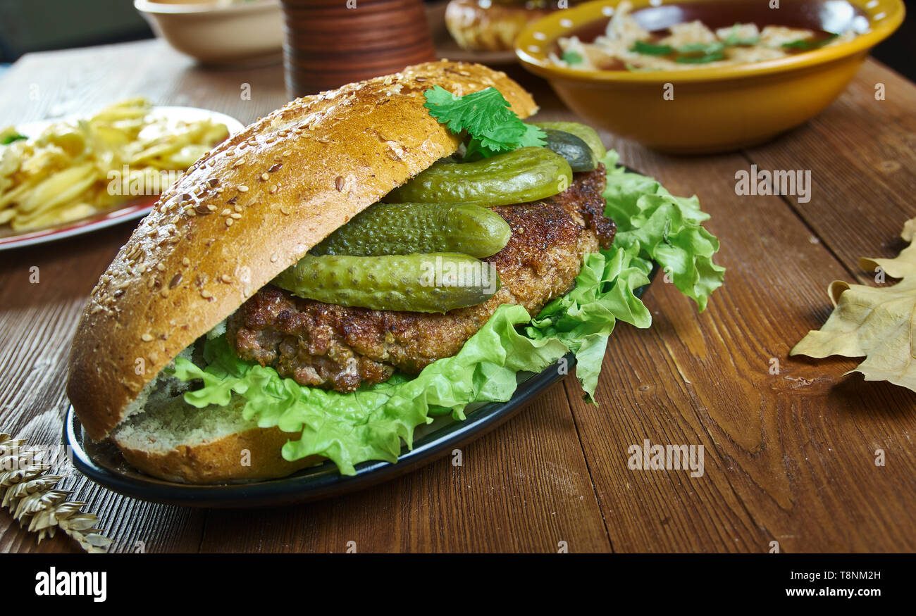Schnitzelsemmel, German schnitzel in a bun , Austrian national cuisine ...