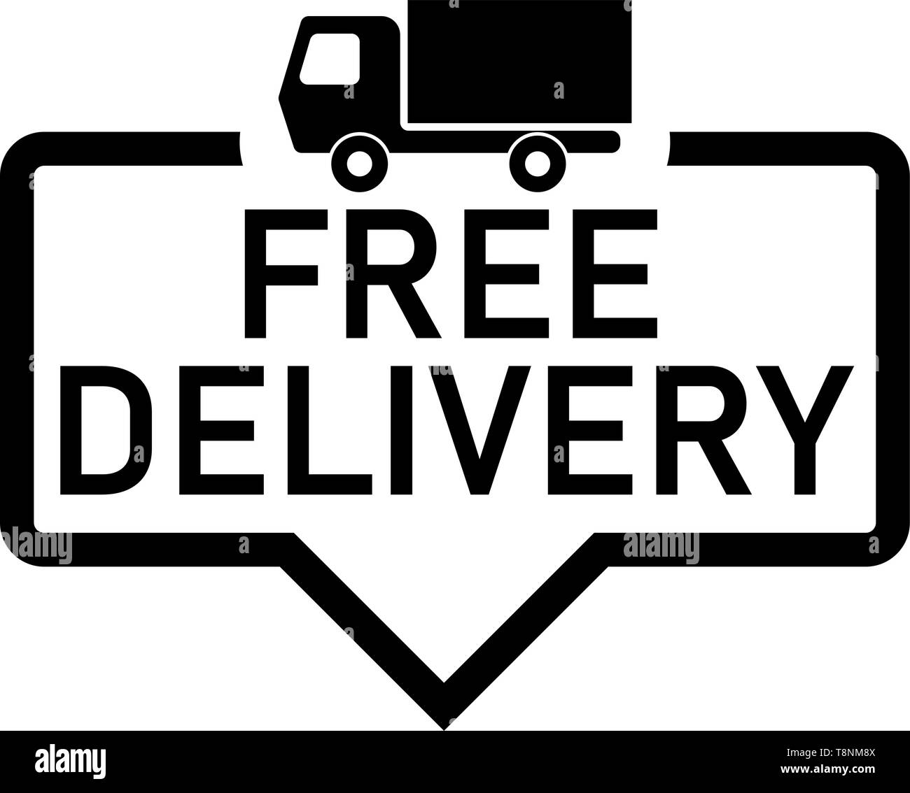 FREE Delivery - speech bubble icon. Vector illustration concept ...