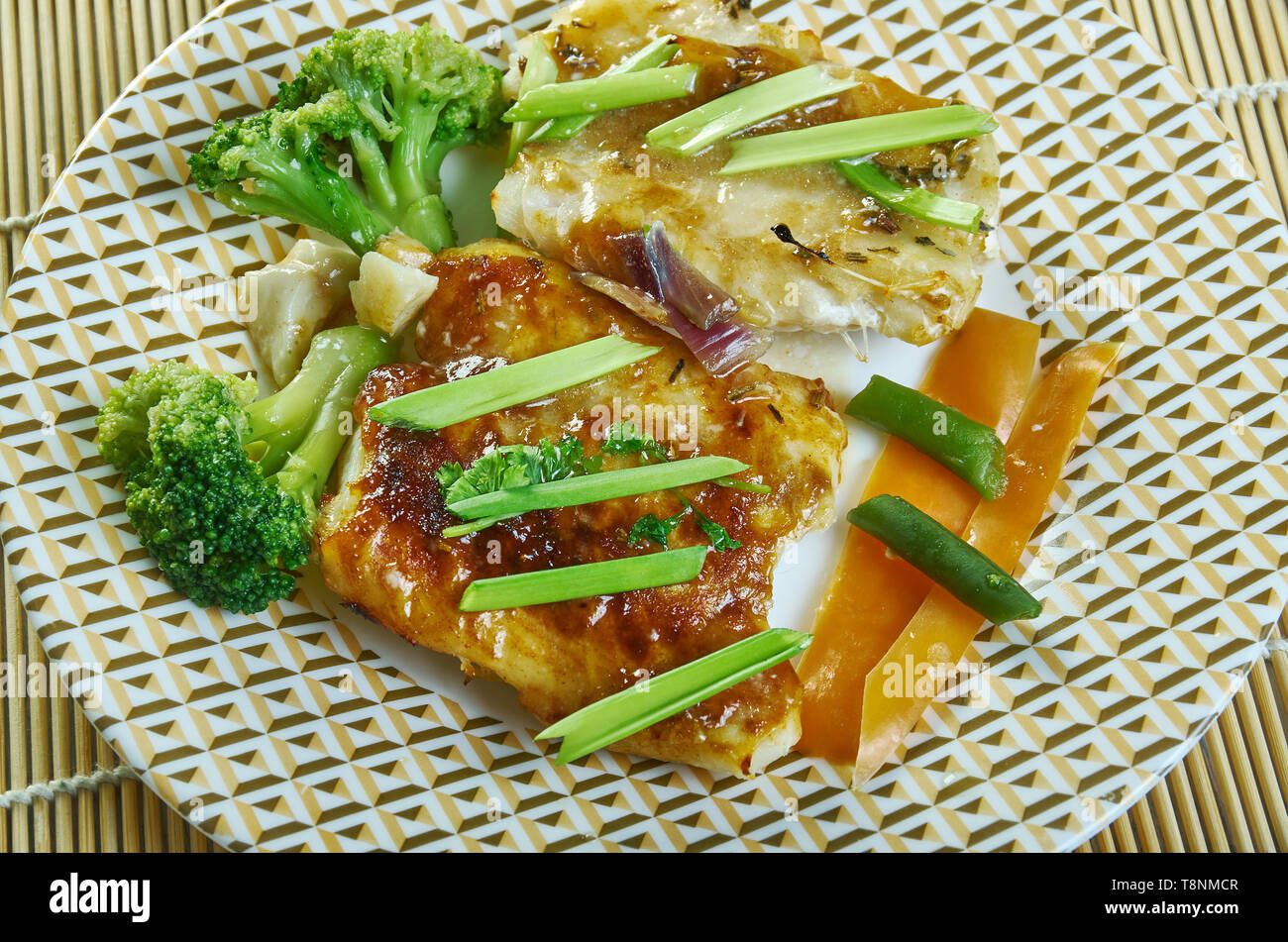 Asian Style Hake with Sweet Chilli,, Coriander, Spring Onion, Coriander ...