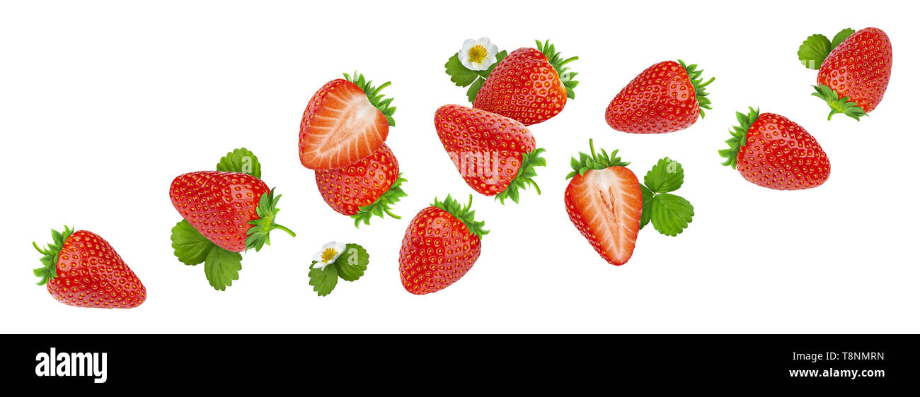 Strawberry isolated on white background with clipping path, different ...