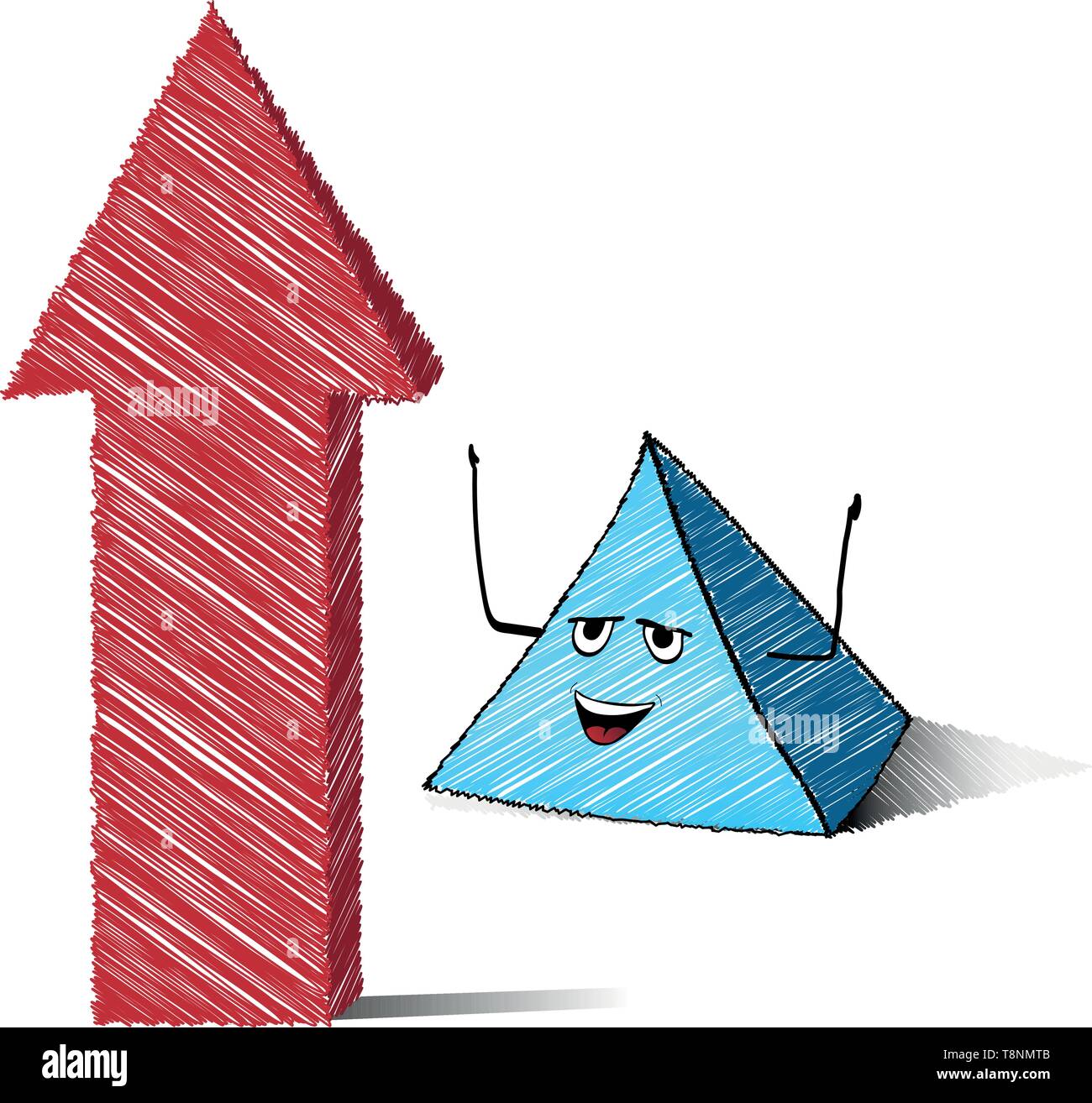 Arrow Winner triangel character web cartoon style Stock Vector Image ...