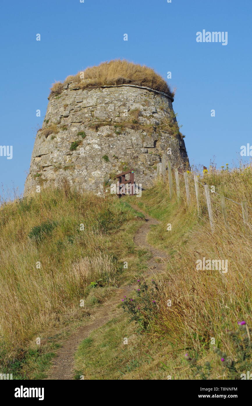 St Monans 16th Century Round Tower Doocot in the Golden light of a ...