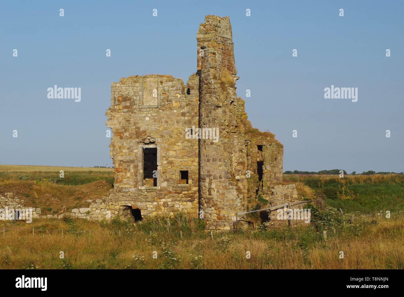 Remains of Newark Castle on the Cliffs by St Monans on a Sunny Summers ...