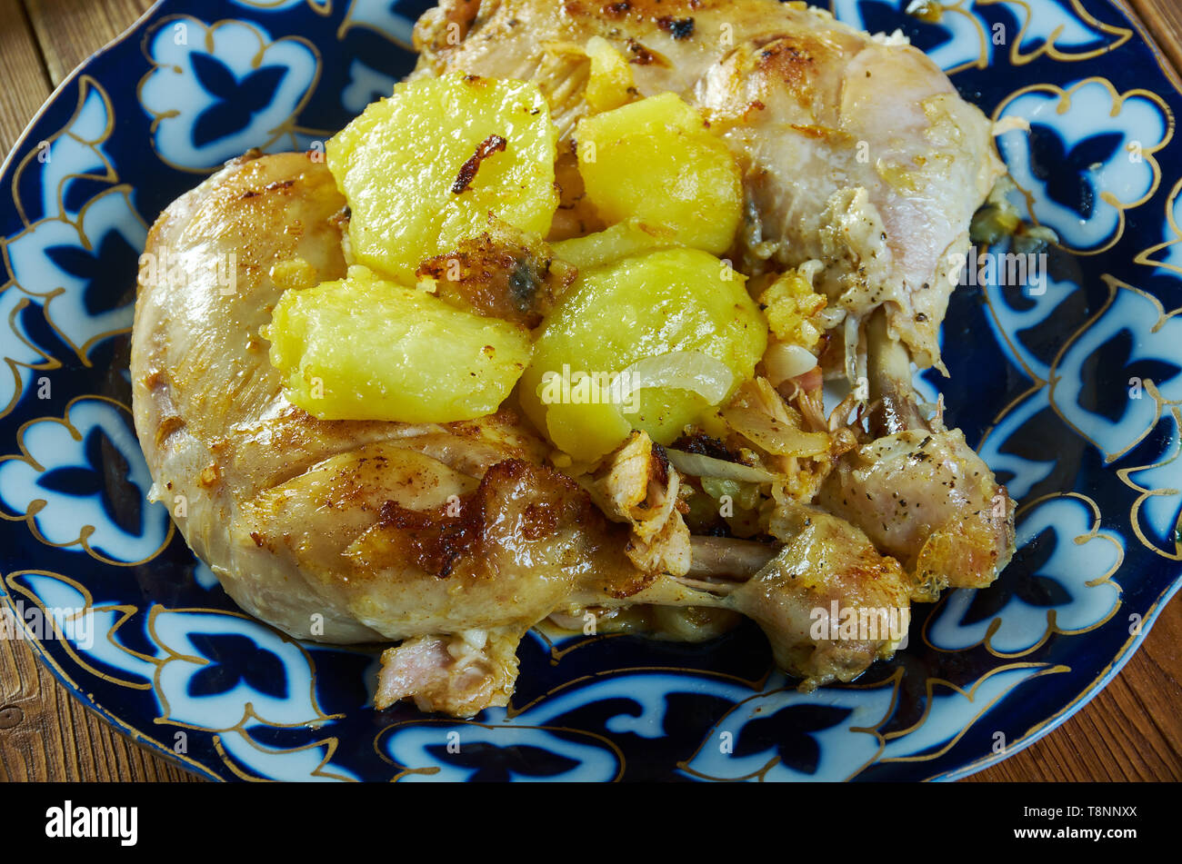 Tutyrgan Tavyk, chicken stuffed with vegetables, Tatar national cuisine ...