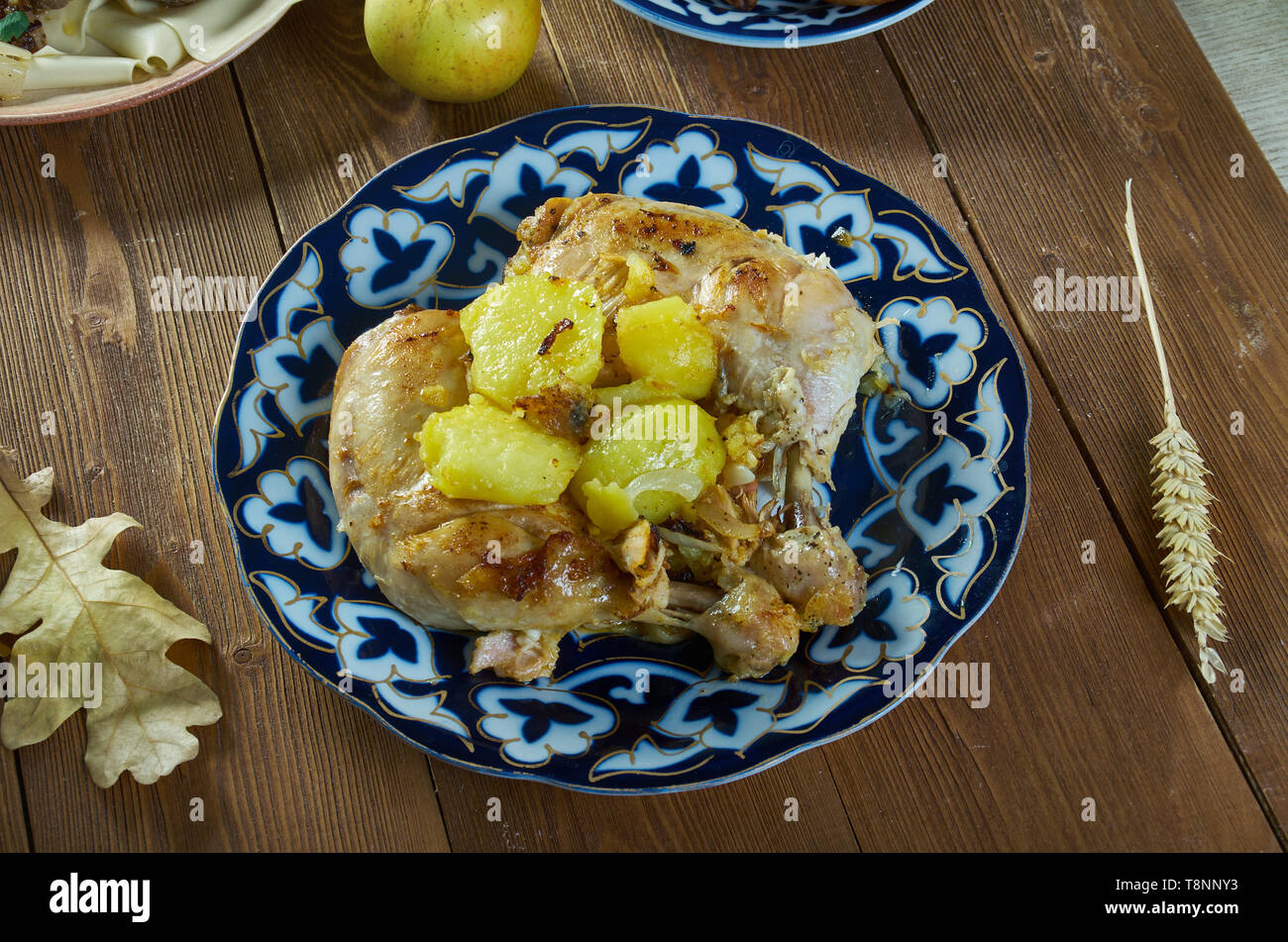 Tutyrgan Tavyk, chicken stuffed with vegetables, Tatar national cuisine ...