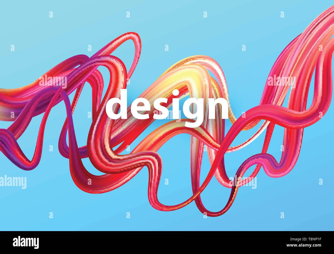 Fluid poster design. Abstract 3d shape template. Vector illustration ...