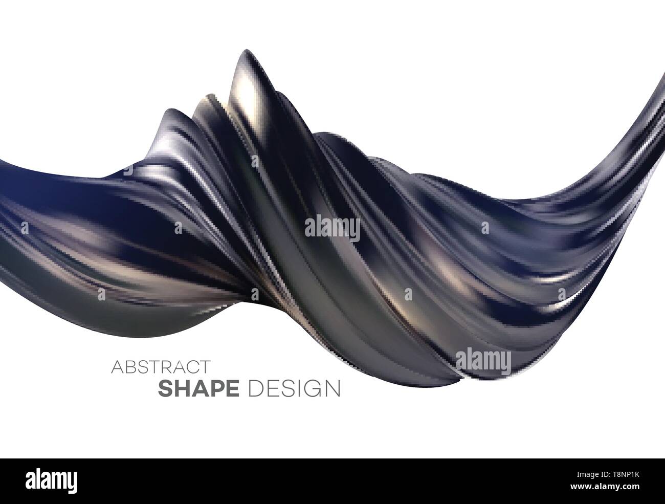 Fluid poster design. Abstract 3d shape template. Vector illustration ...