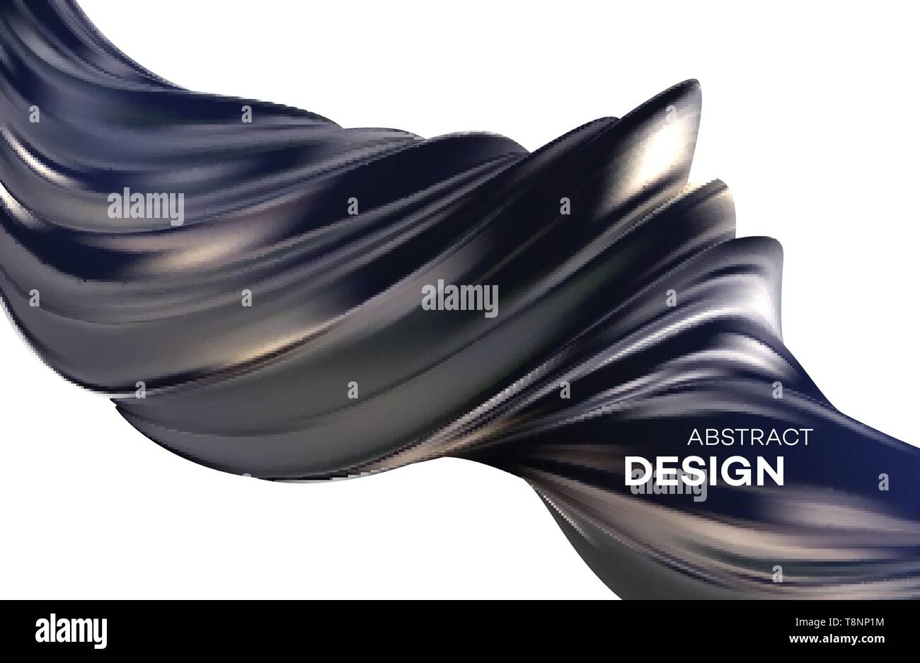 Fluid poster design. Abstract 3d shape template. Vector illustration ...