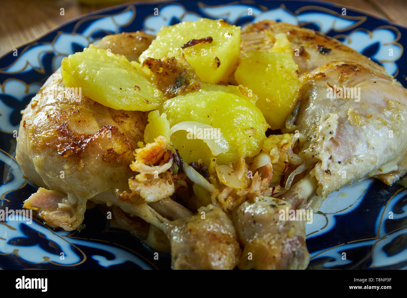 Tutyrgan Tavyk, chicken stuffed with vegetables, Tatar national cuisine ...