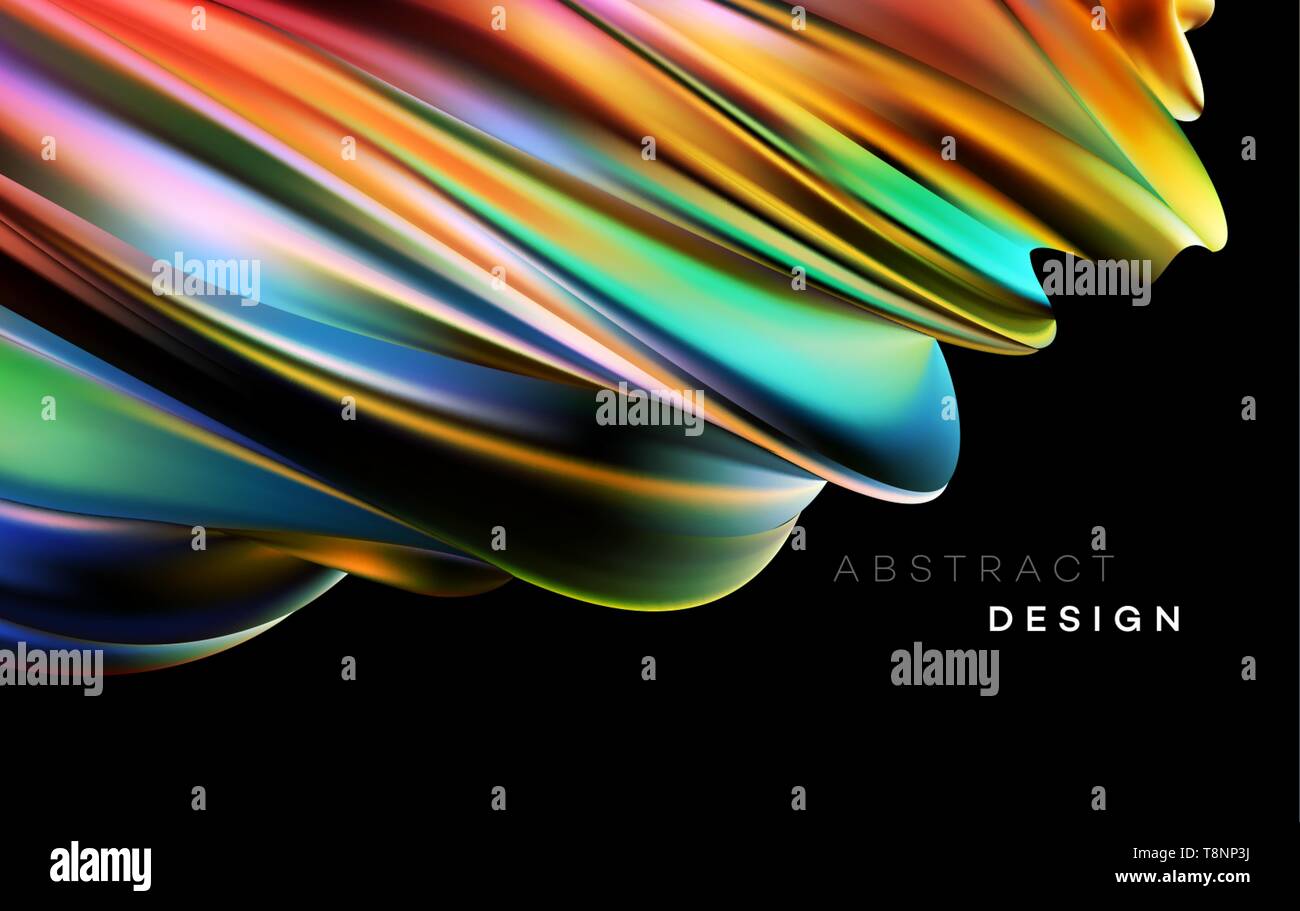 Color Flow Abstract shape poster design. Vector illustration Stock ...