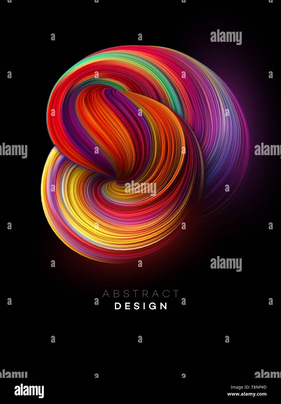 Color Flow Abstract shape poster design. Vector illustration Stock ...