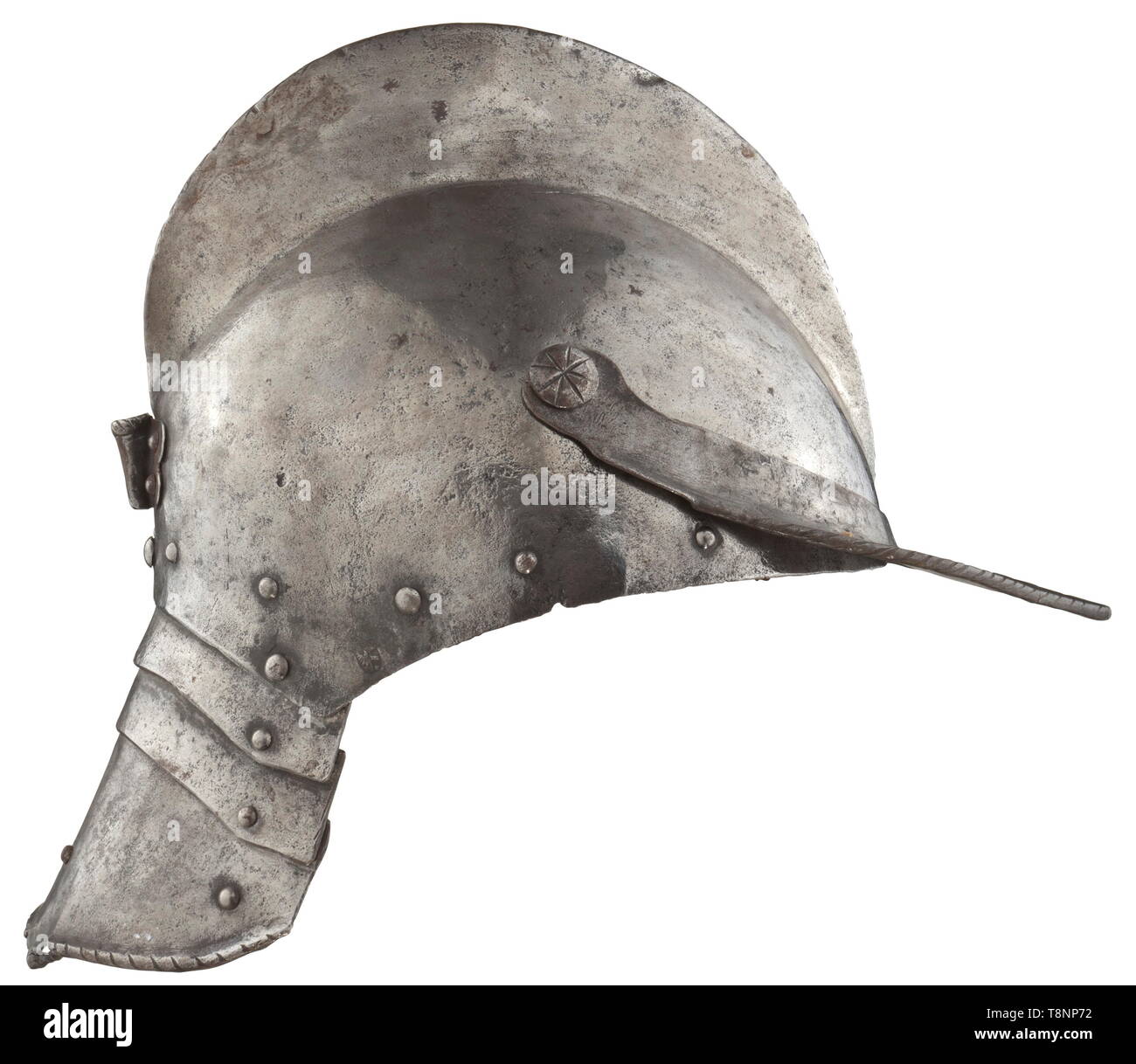 A burgonet, Nuremberg, circa 1610 One-piece skull with tall, roped comb ...
