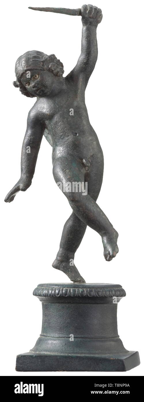 A Roman figure of a dancing cupid, 1st century AD Bronze with greenish ...