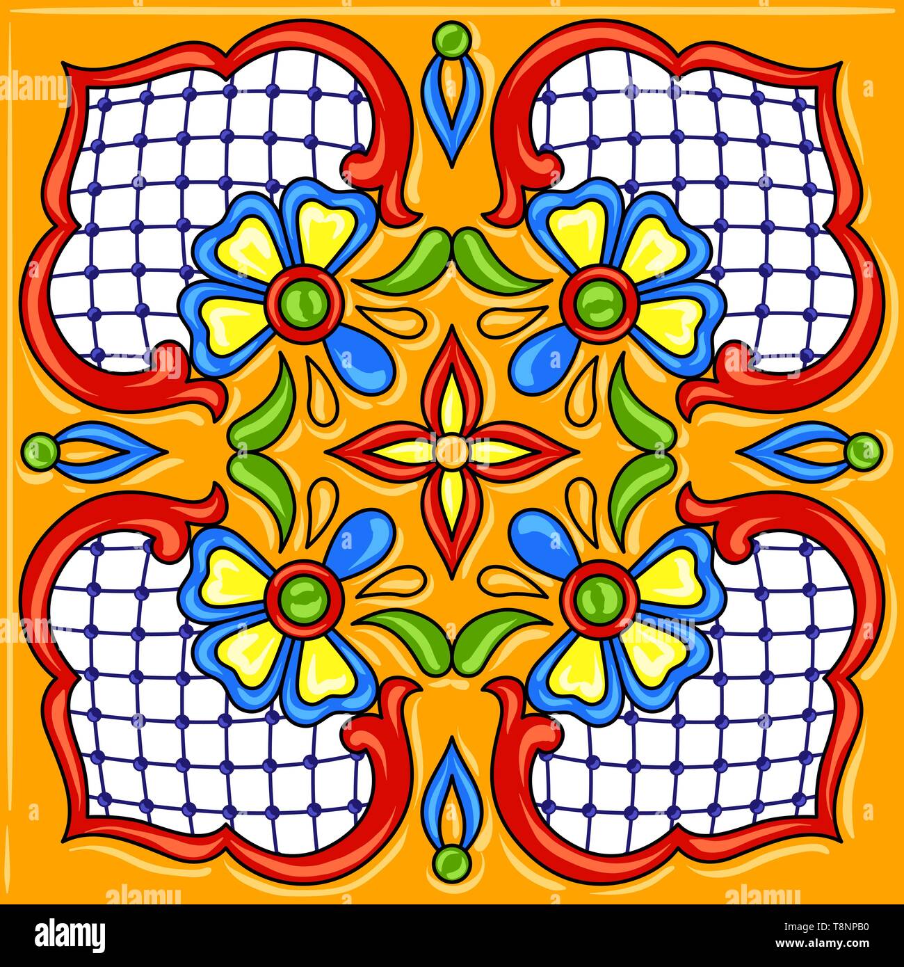 Mexican talavera ceramic tile pattern Stock Vector Image & Art - Alamy