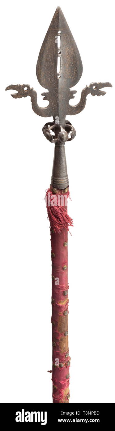 An Italian linstock, circa 1600 Slightly ridged blade with vertical ...