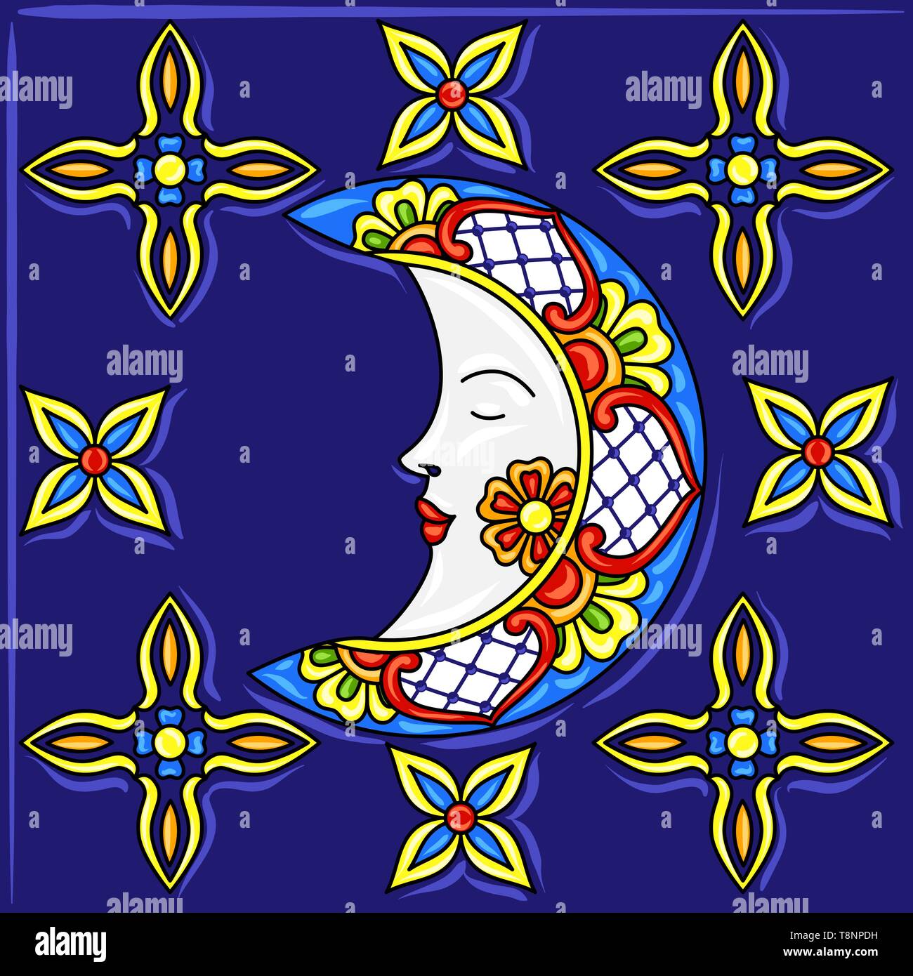 Mexican talavera ceramic tile pattern Stock Vector Image & Art - Alamy