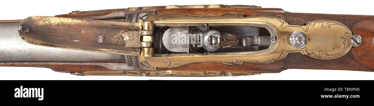 A North German flintlock rifle with internal, covered lock, circa 1760 ...