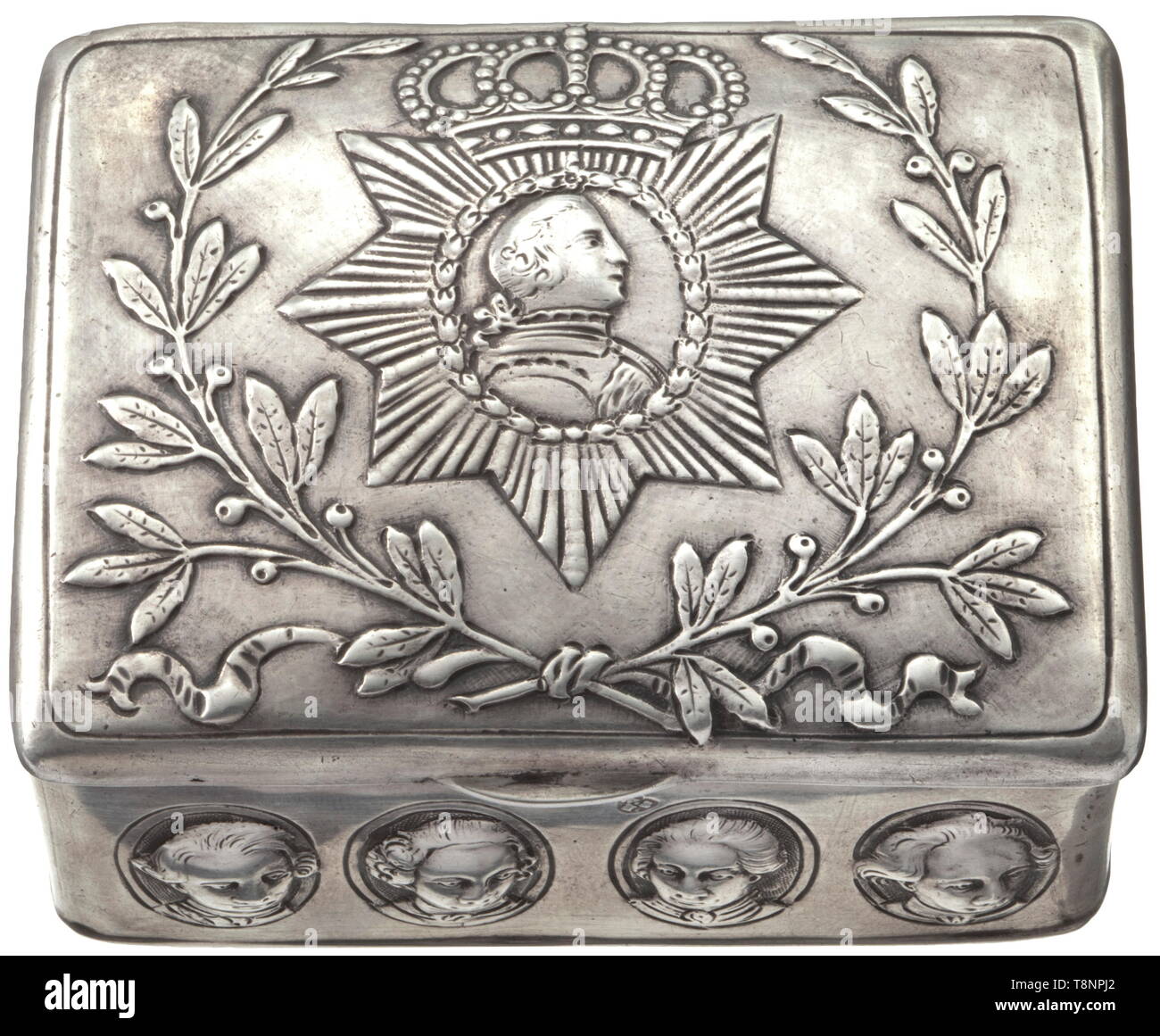 A Prussian silver snuffbox "Friedericus Rex", circa 1790 Rectangular ...