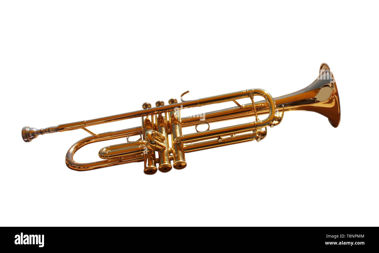 trumpet on white background Stock Photo - Alamy