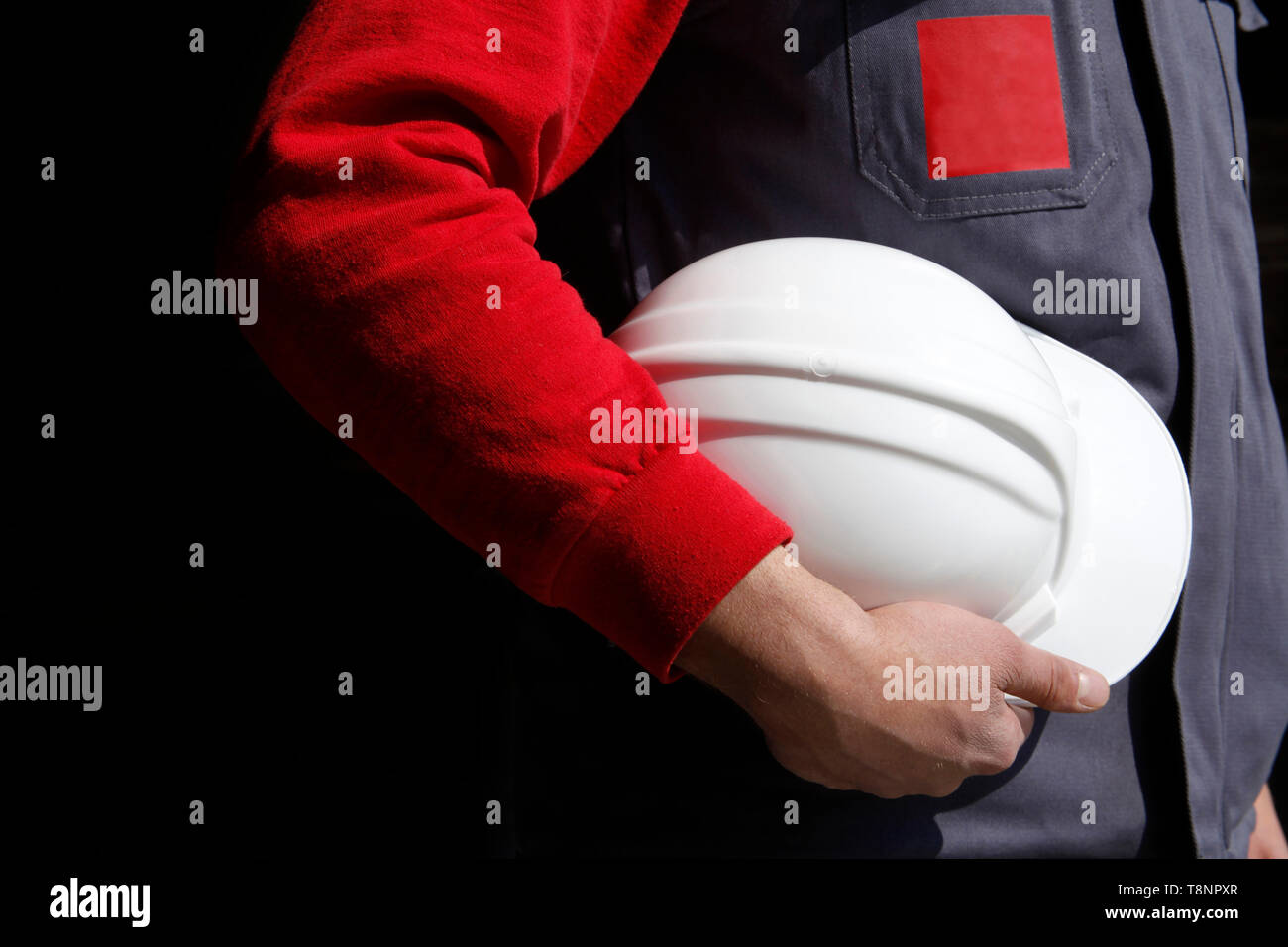 production area, helmet and worker Stock Photo - Alamy