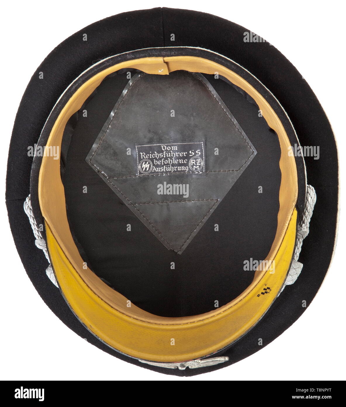 A visor cap for leaders of the Allgemeine-SS Made from fine black cloth ...