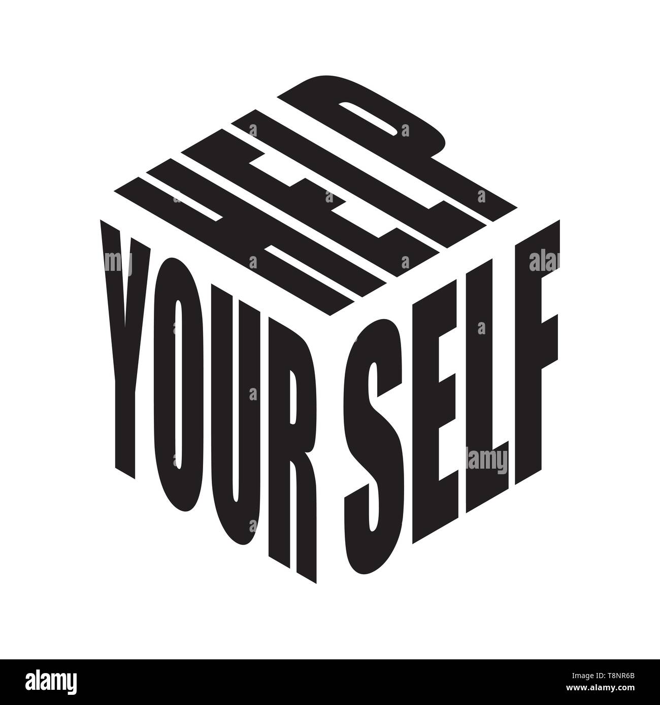 Help yourself. Simple text slogan t shirt. Graphic phrases vector for ...