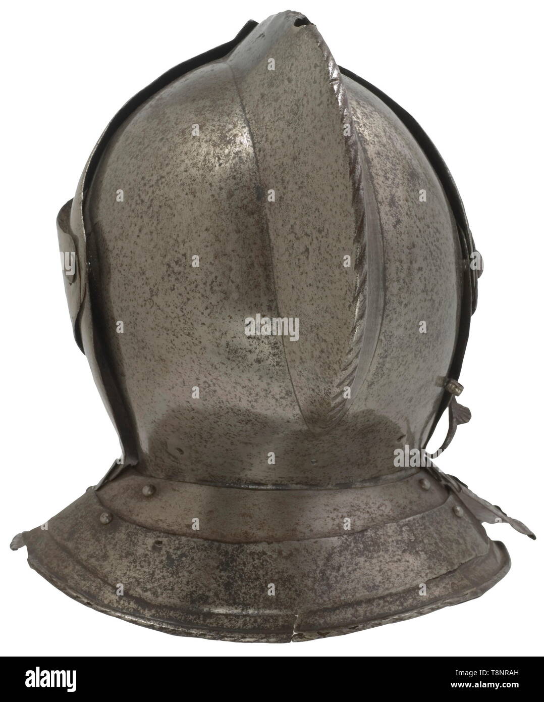 A German close helmet, circa 1580 Skull forged in one piece with a high ...