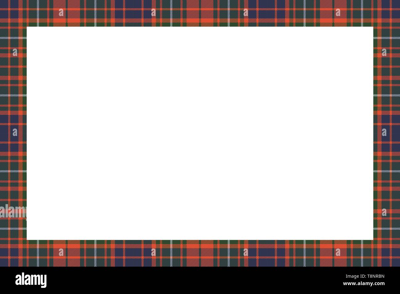 Border frame vector vintage background. Plaid pattern fabric texture ...