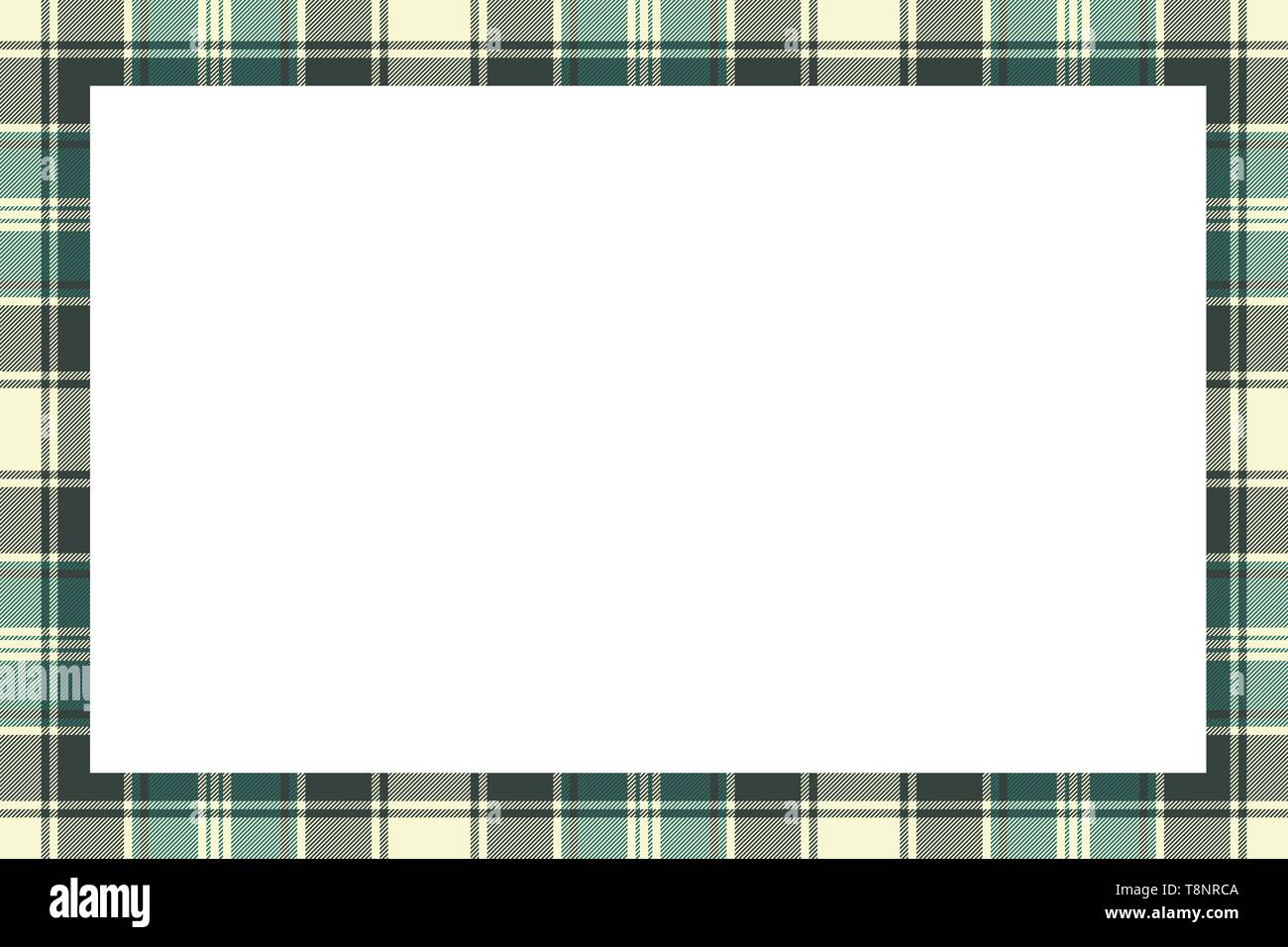Border frame vector vintage background. Plaid pattern fabric texture ...
