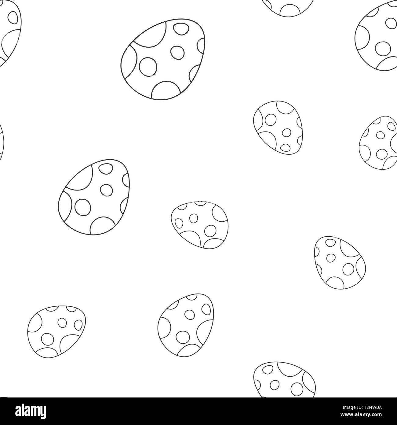 Seamless pattern of contour of dinosaurus egg. Isolated on white ...