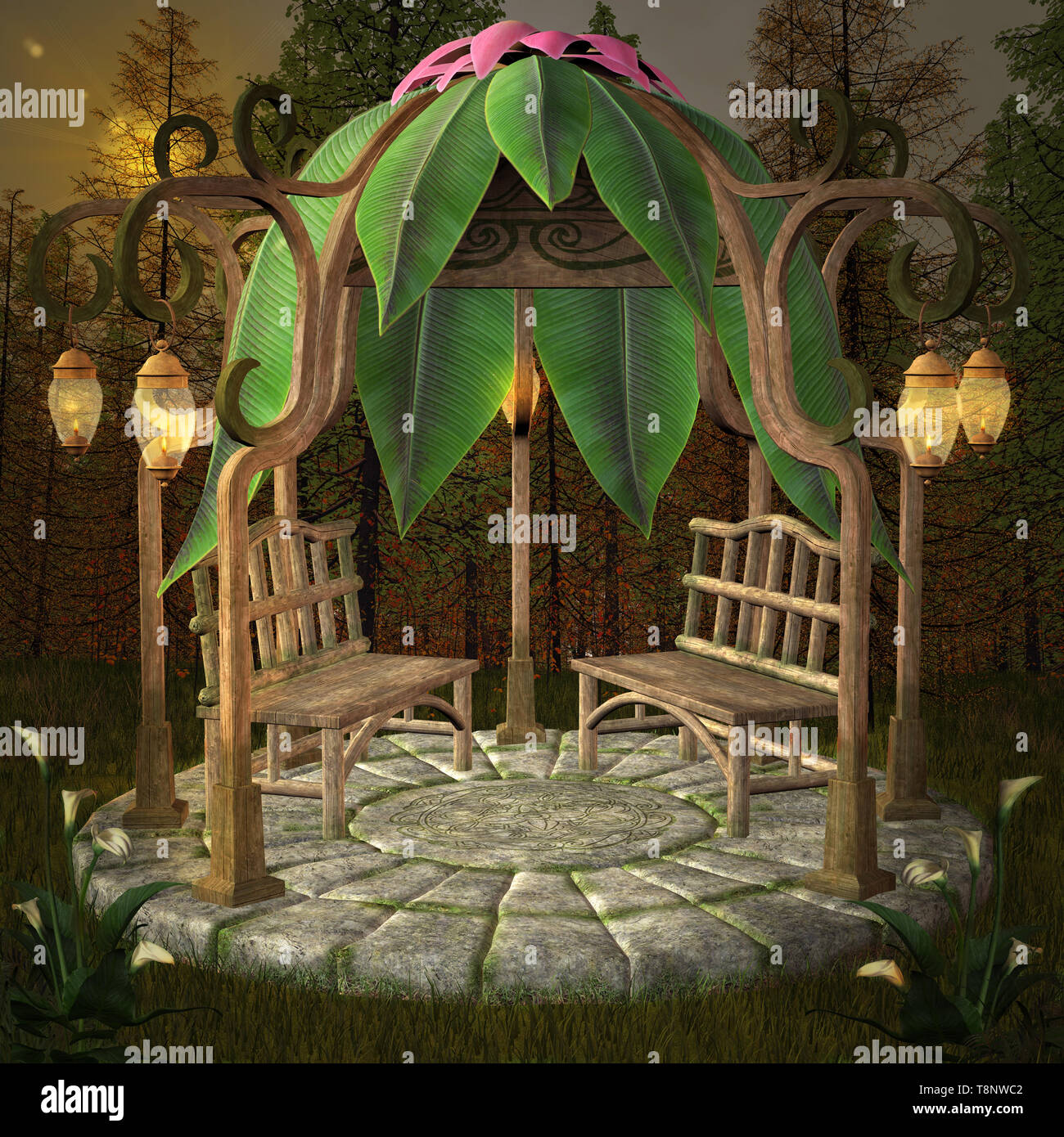 Fairy meeting point in the enchanted forest Stock Photo - Alamy