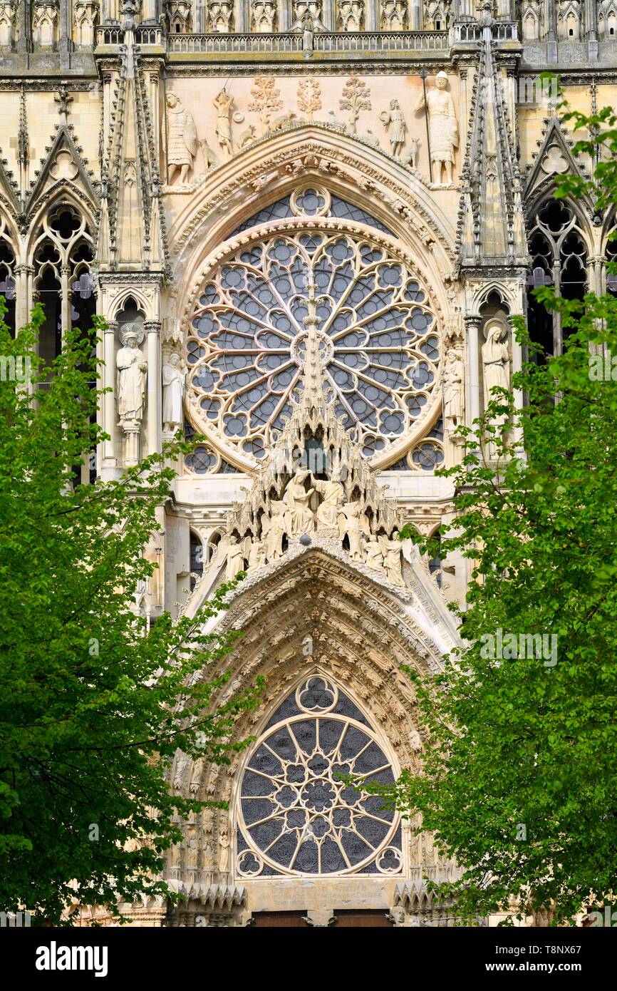 France, Marne, Reims, Notre Dame cathedral, listed as World Heritage by ...