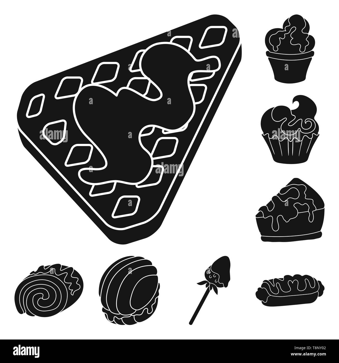 Vector illustration of sweetness and product symbol. Set of sweetness ...