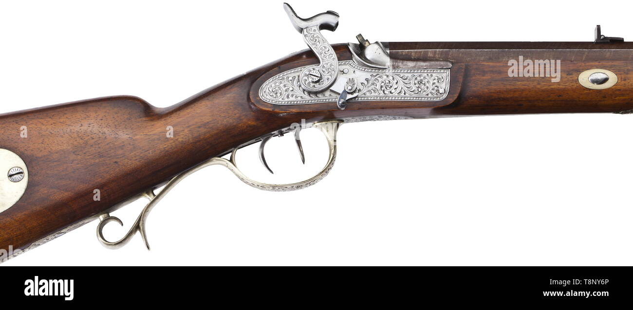 Civil long arms, flintlock and caplock, caplock rifle, South German ...