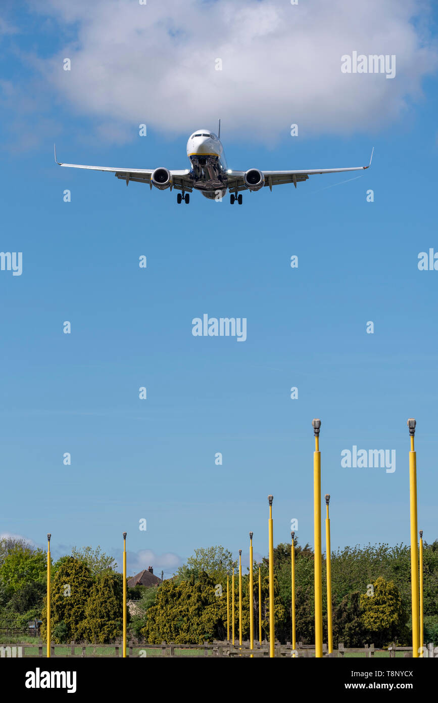 Ryanair Boeing 737 jet airliner plane on finals to land at London ...