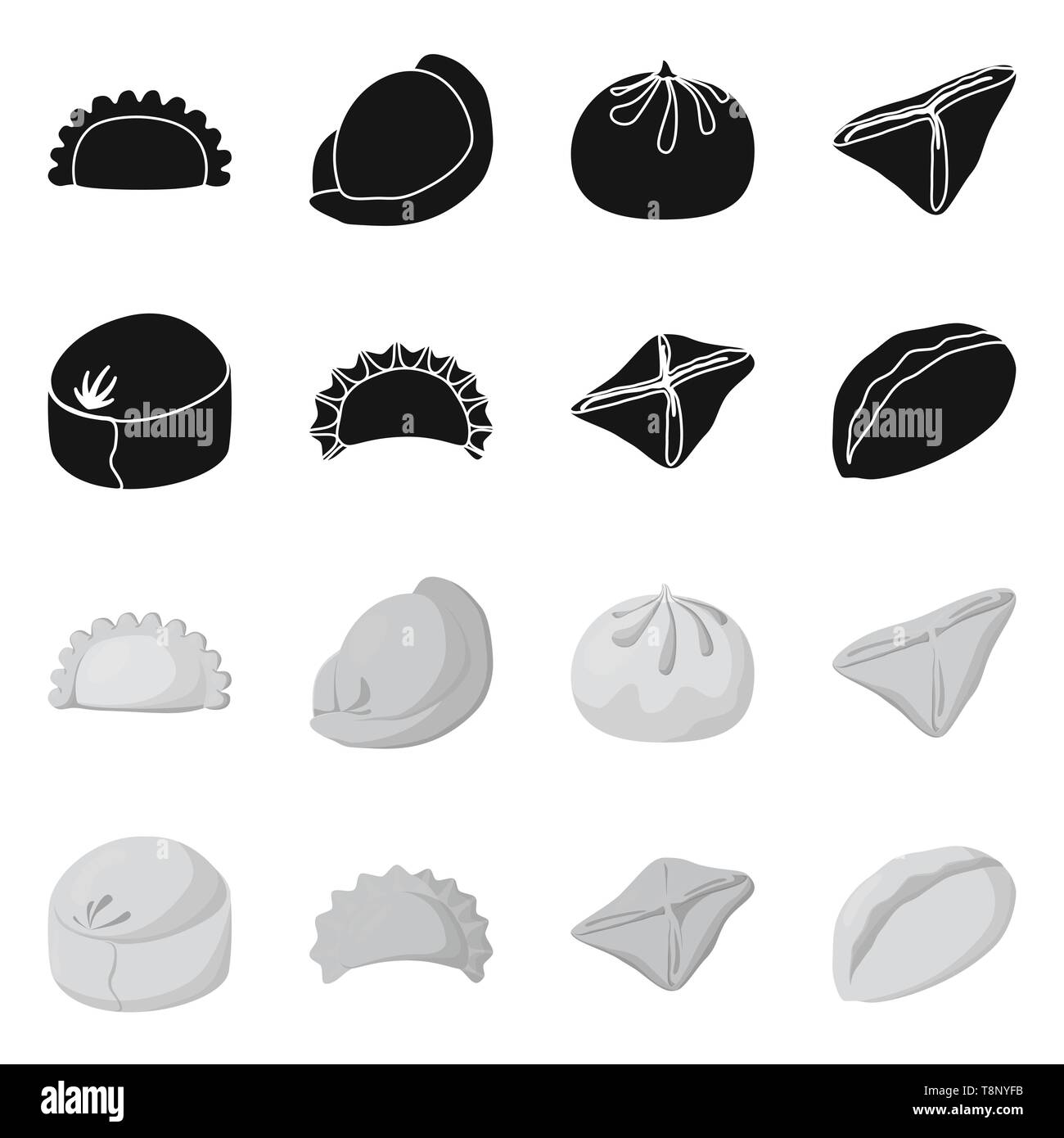 Vector illustration of products and cooking symbol. Collection of ...