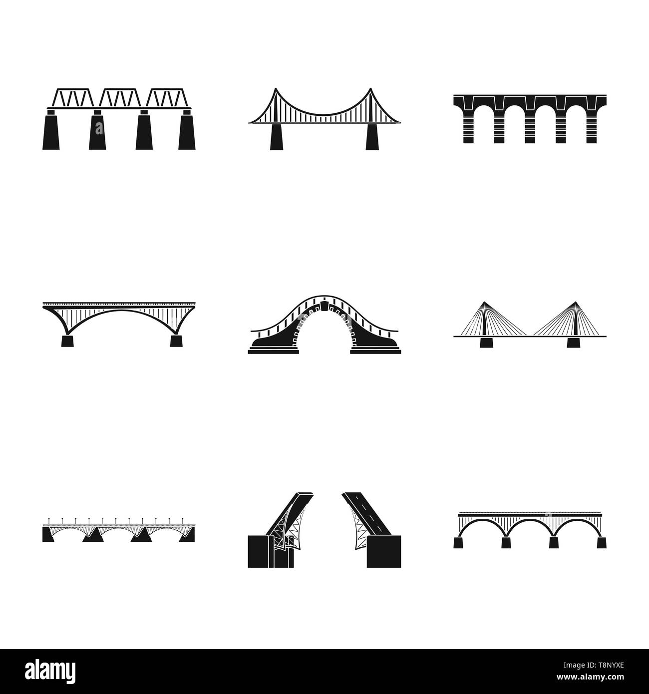 Isolated object of construct and side sign. Set of construct and bridge ...