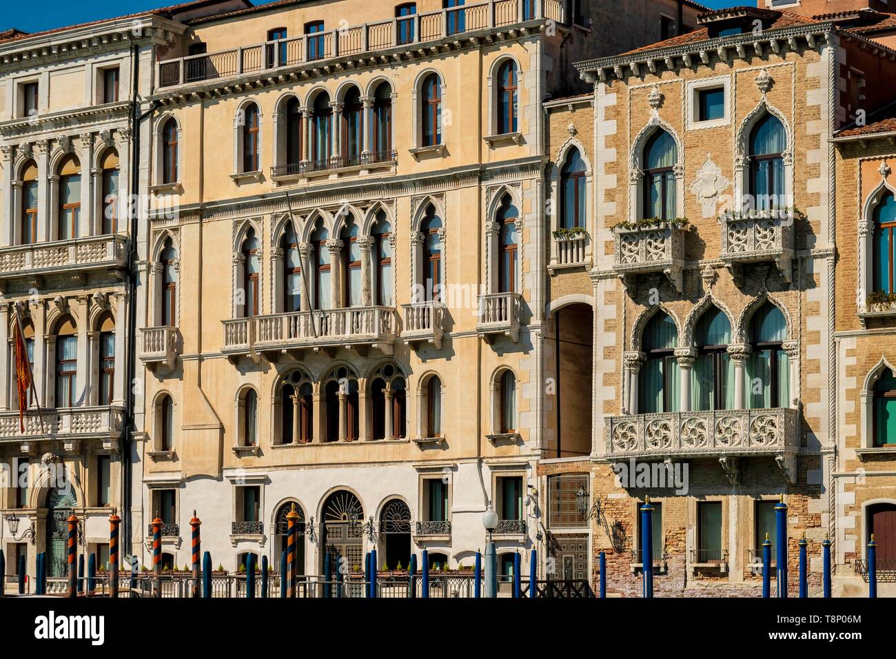 Italy, Veneto, Venice listed as World Heritage by UNESCO, facades of ...
