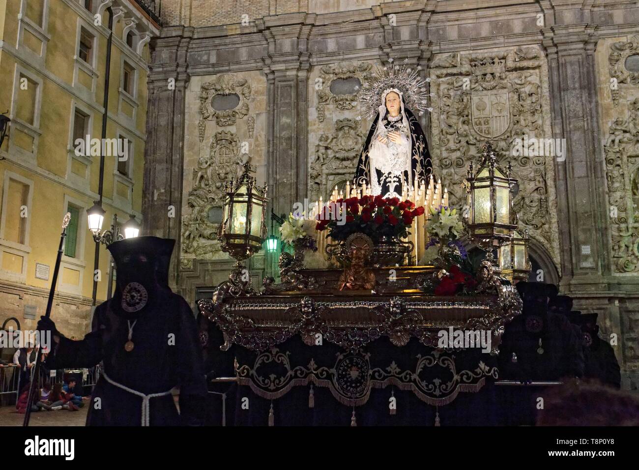 Spain, Aragon Region, Zaragoza Province, Zaragoza, Religious float ...