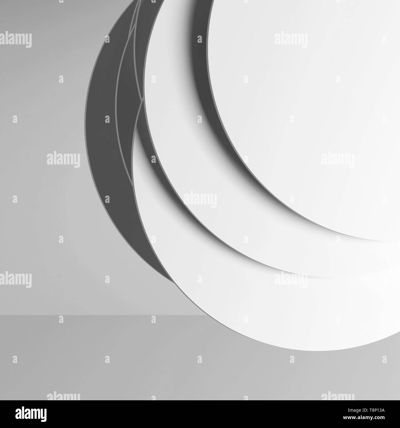 Minimal abstract white digital background with round objects. Square 3d ...