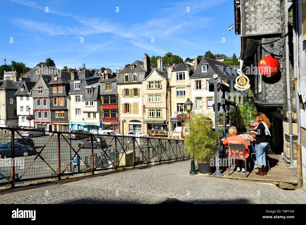 France, Finistere, Morlaix, place Allende, Ty Coz bar Stock Photo - Alamy