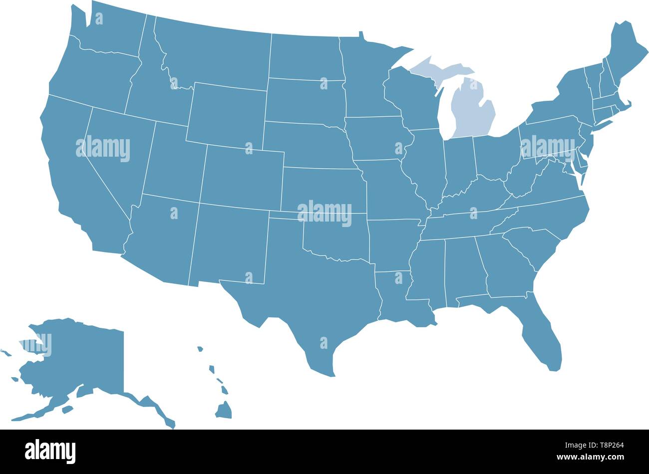 Michigan map vector Stock Vector Images - Alamy
