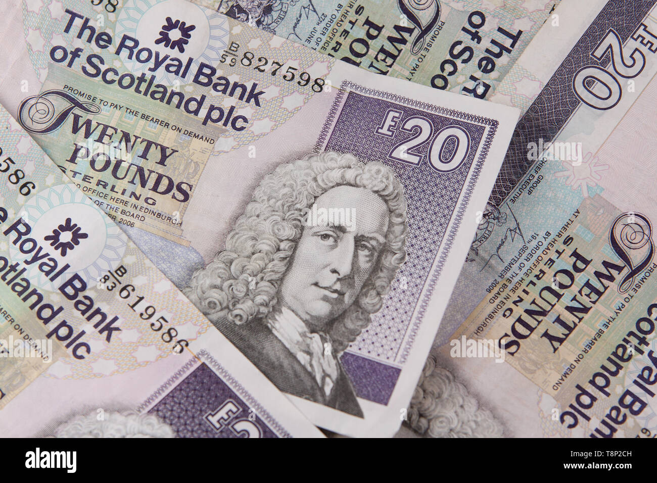 Group of British bank money £20 notes Stock Photo - Alamy