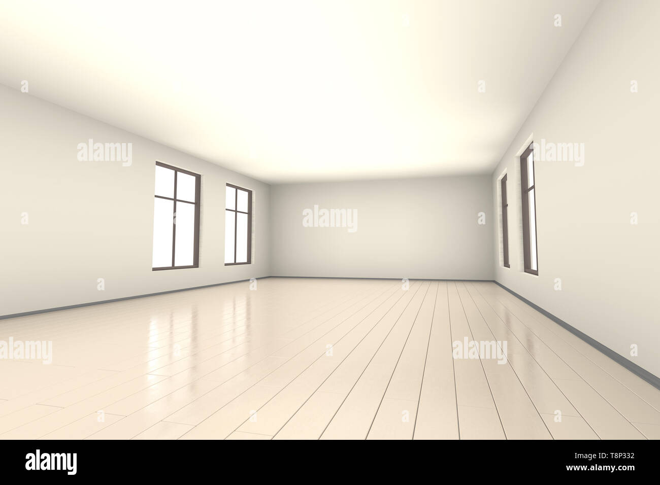 3D rendered Illustration of a empty room Stock Photo - Alamy