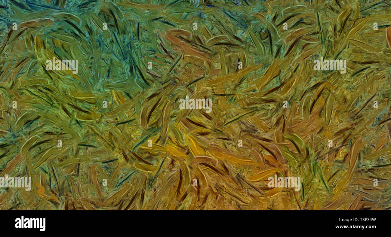 Abstract impressionism painting in Vincent Van Gogh style imitation ...