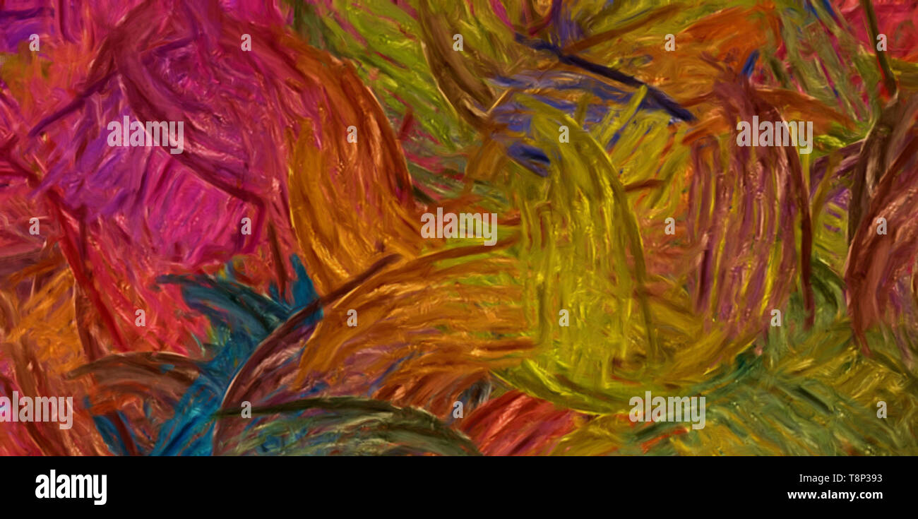 Abstract impressionism painting in Vincent Van Gogh style imitation ...