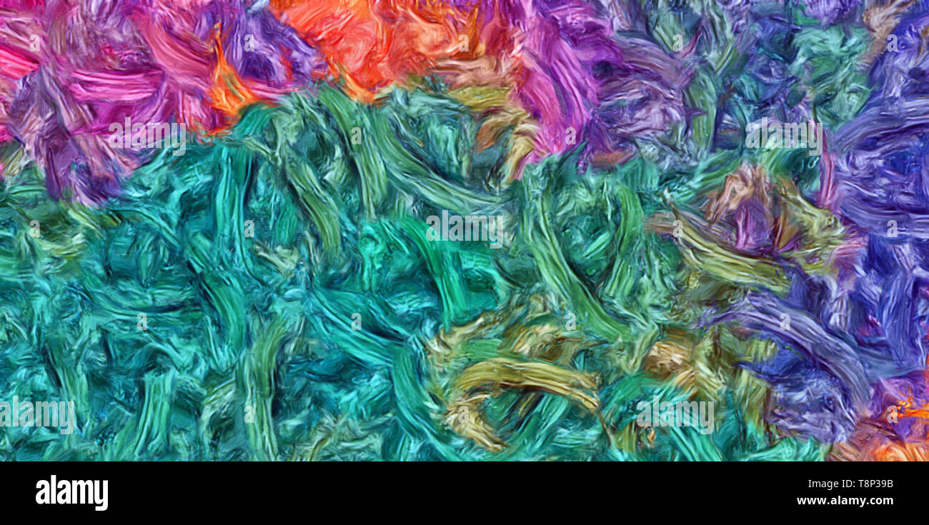 Abstract impressionism painting in Vincent Van Gogh style imitation ...