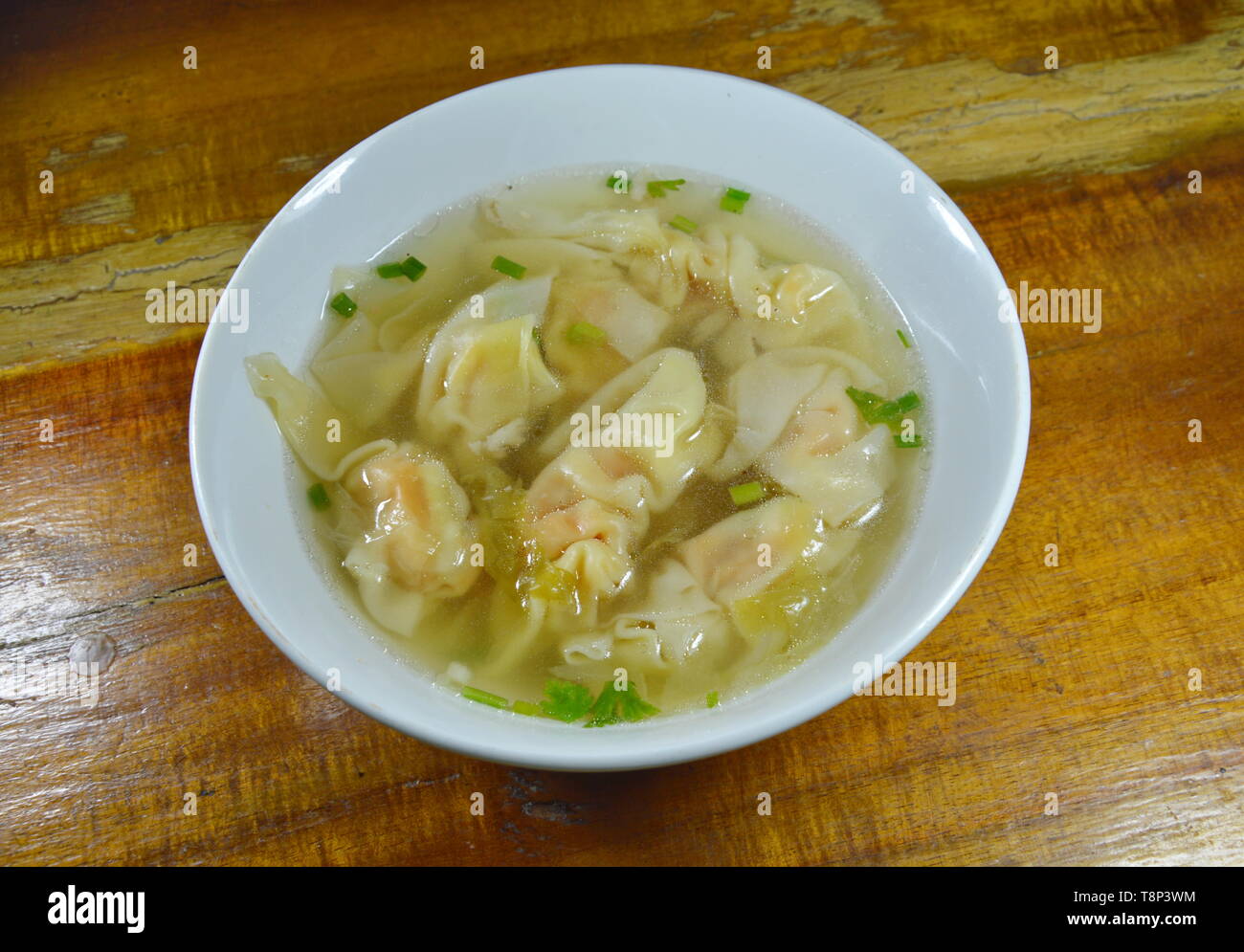 pork dumpling in clear soup on bowl Stock Photo - Alamy