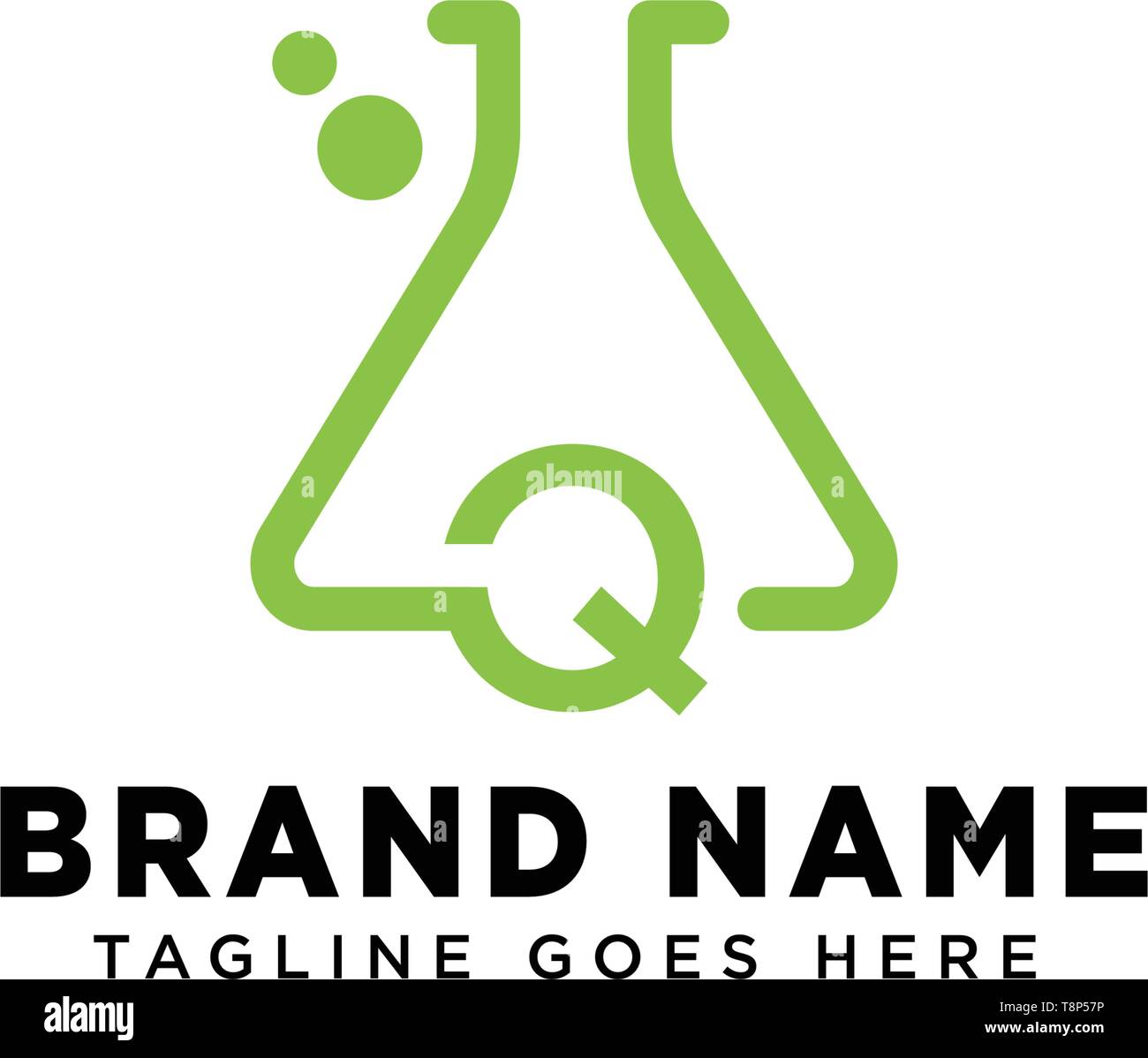 initial q molecular dna logo design template vector illustration icon ...