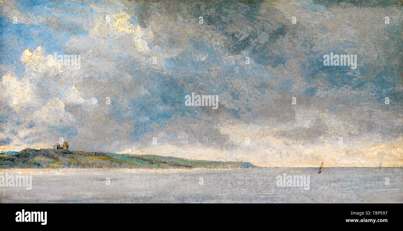 Coastal Scene with Cliffs and a View of Hadleigh Castle , painting ...